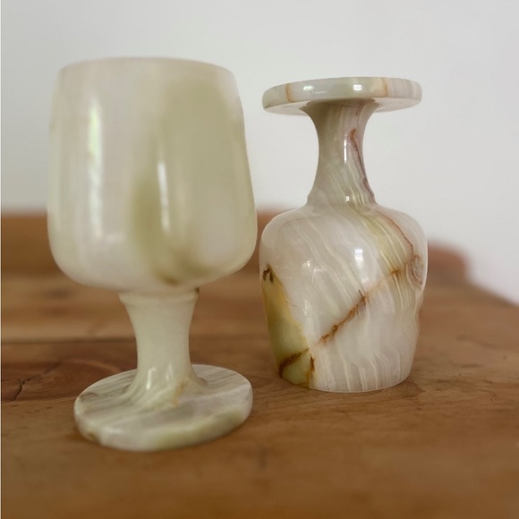 Dining | Vintage Onyx Natural Stone Wine Goblets | Poshmark
